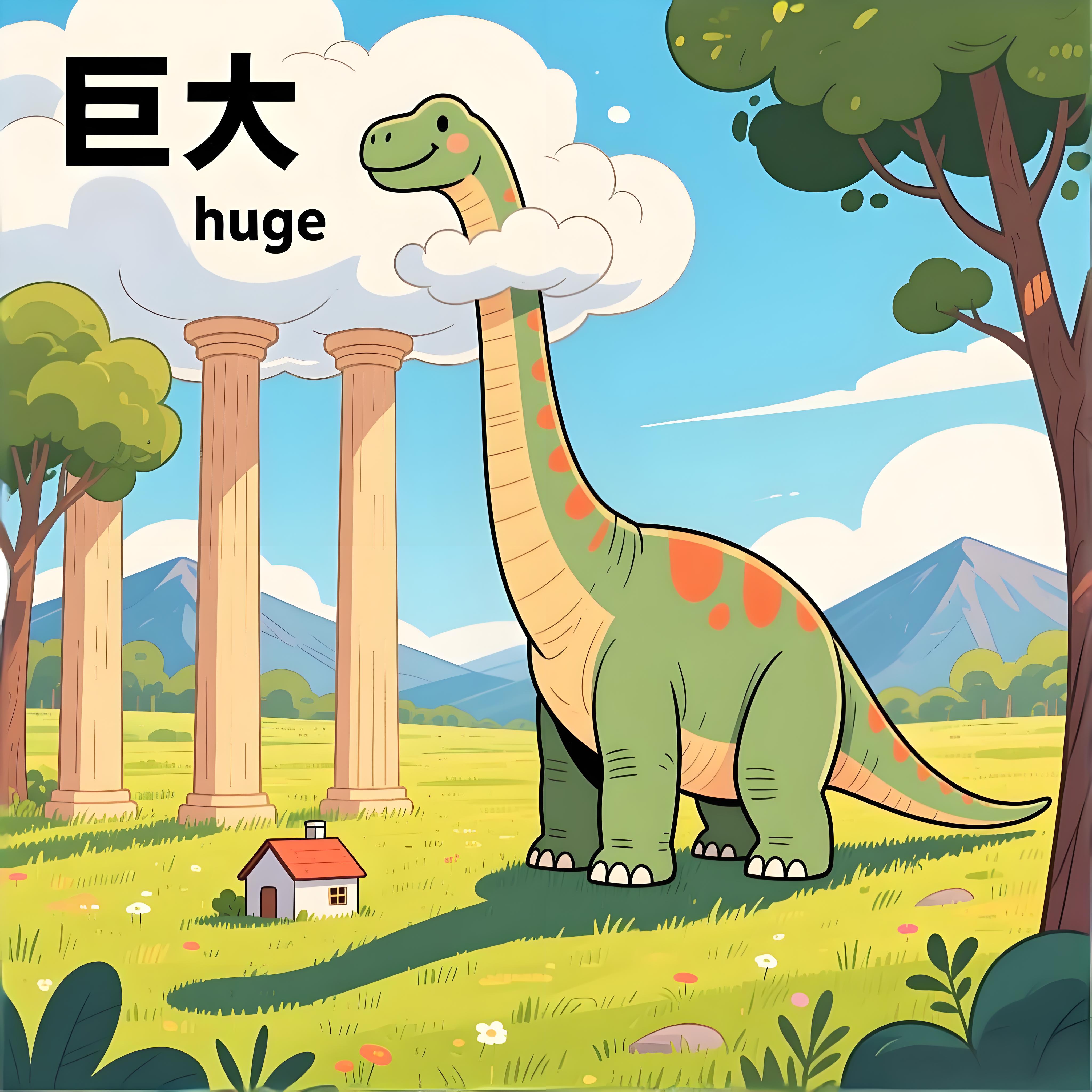 巨大 (jù dà) – Mandarin Word Card | PPS & DLI Vocabulary | Panda Learn Chinese